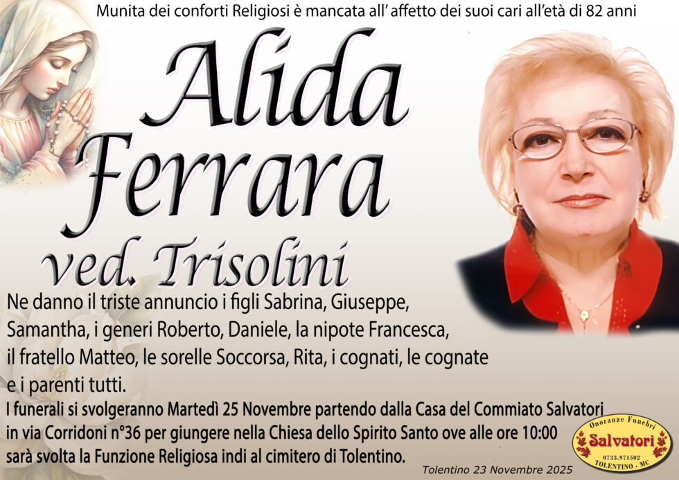 Necrologi Tolentino, Manifesti funebri - Onoranze funebri Salvatori